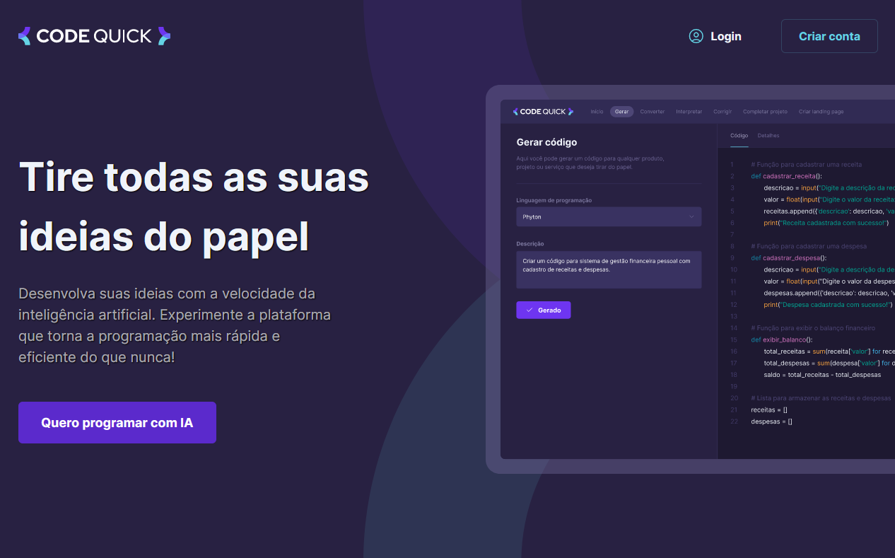 Code Quick: Assistente de código para programadores